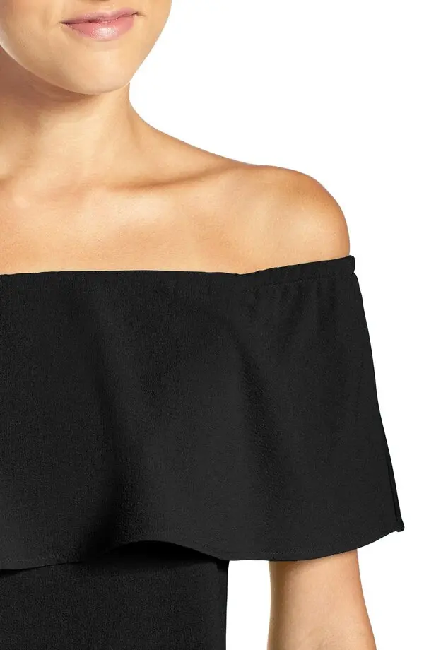 white midi dress off shoulder Ella White Off Shoulder Formal Dress - 8
