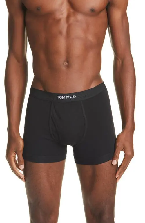 TOM FORD 2-pack Cotton Jersey Boxer Briefs - Black