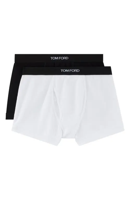 TOM FORD Cotton Jersey Boxer Briefs - Black/white