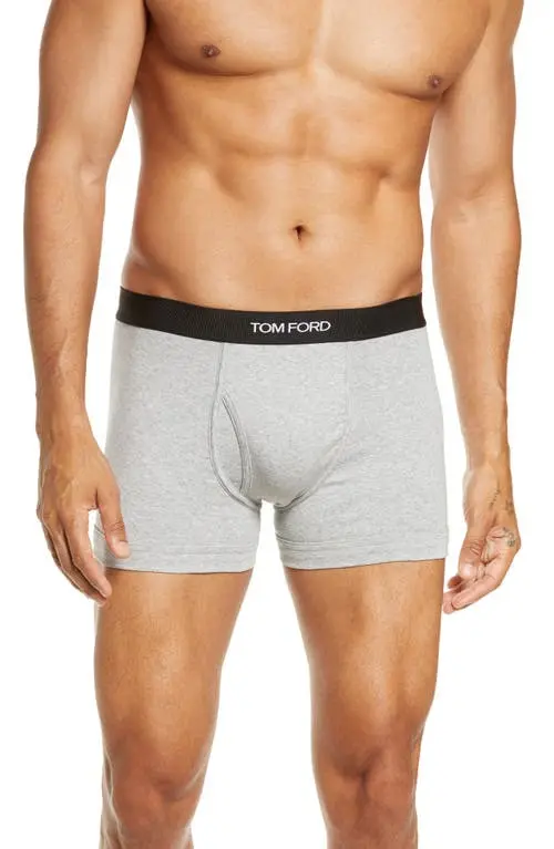 TOM FORD 2-pack Cotton Jersey Boxer Briefs - Grey Melange