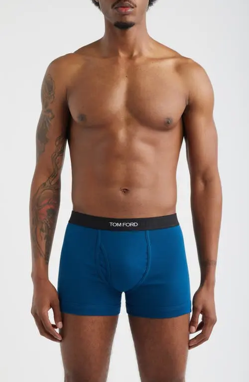 TOM FORD 2-pack Cotton Jersey Boxer Briefs - Navy/ocean Blue