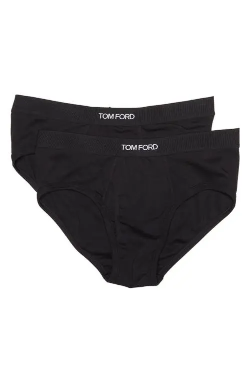 TOM FORD 2-pack Cotton Stretch Jersey Briefs - Black