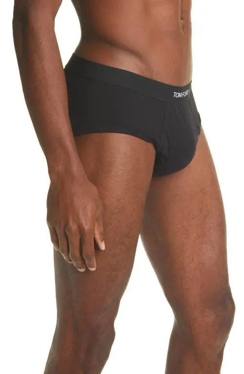 TOM FORD 2-pack Cotton Stretch Jersey Briefs - Black