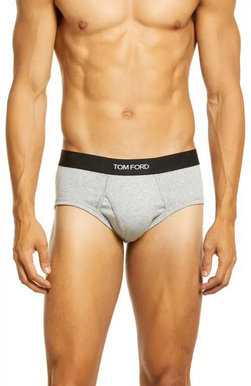 TOM FORD 2-pack Cotton Stretch Jersey Briefs - Grey Melange