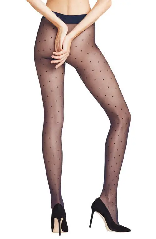 Falke Polka Dot Tights - Marine