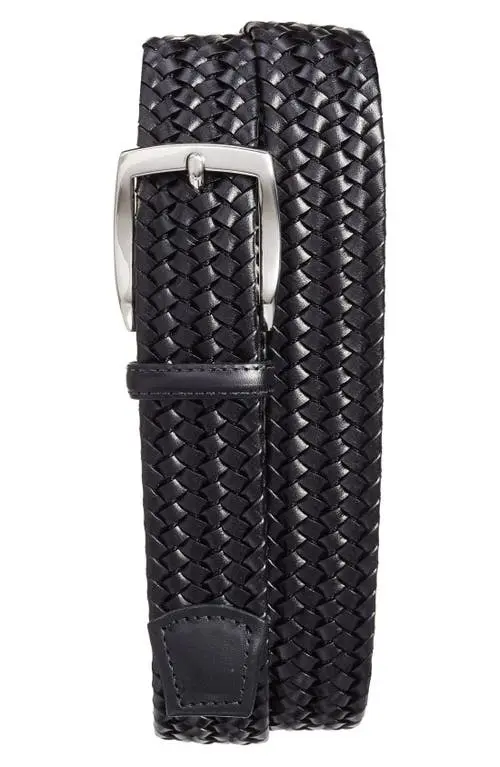 Torino Woven Leather Belt - Black