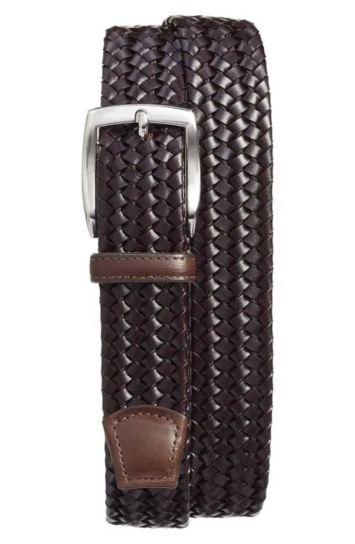 Torino Woven Leather Belt - Brown