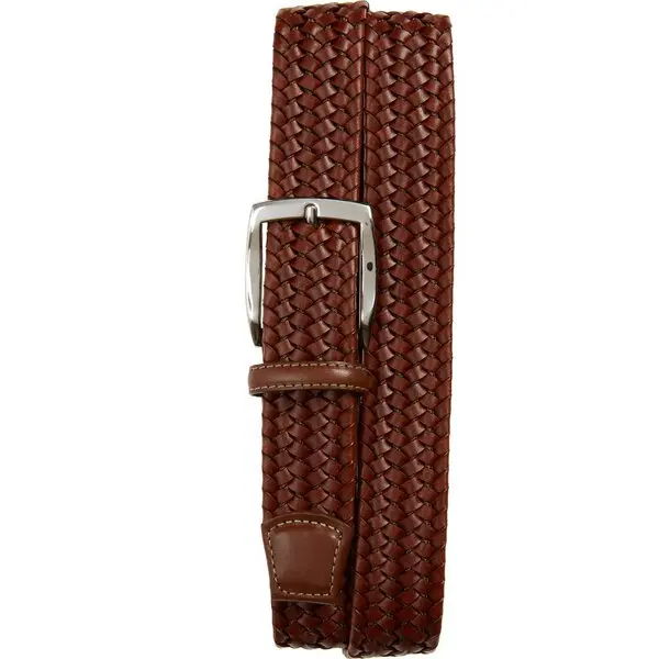 Torino Woven Leather Belt - Cognac
