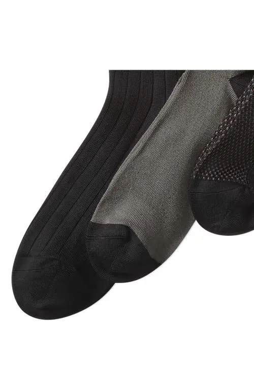 Polo Ralph Lauren Bird's Eye Socks 3 Pack - Black