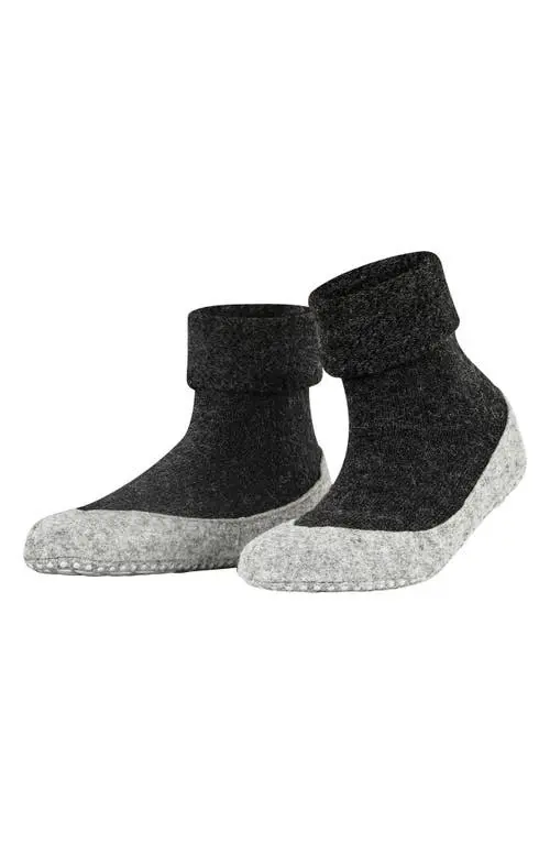 Falke Cosy Stretch Wool Slipper Socks - Anthracite Mel.