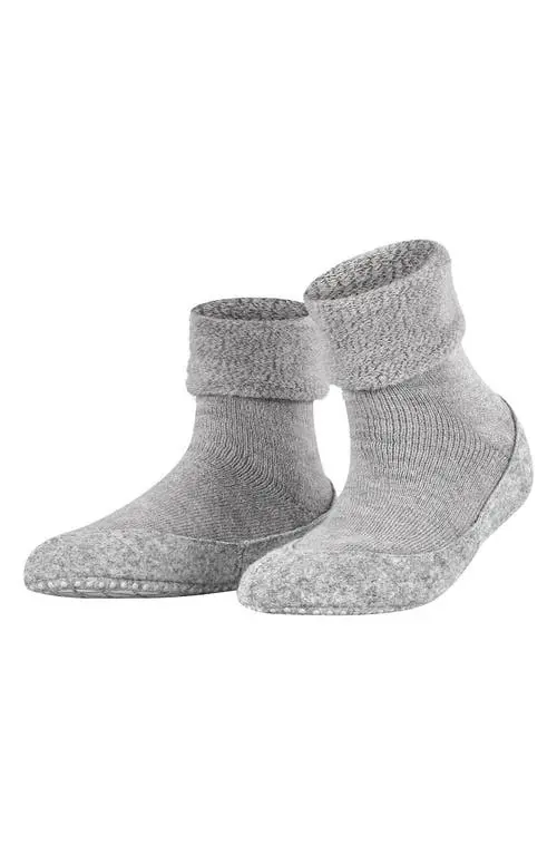 Falke Cosy Stretch Wool Slipper Socks - Light Grey Mel