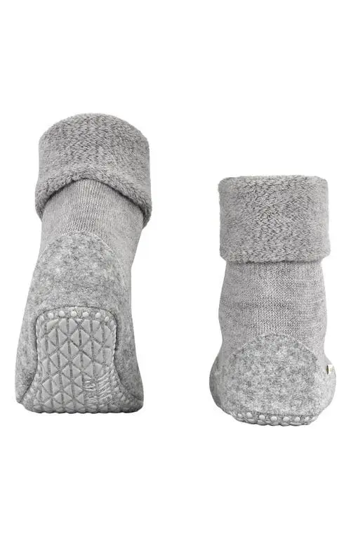Falke Cosy Stretch Wool Slipper Socks - Light Grey Mel