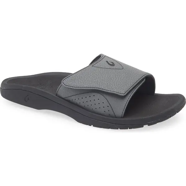 Olukai Nalu Slide Sandal - Rock/black