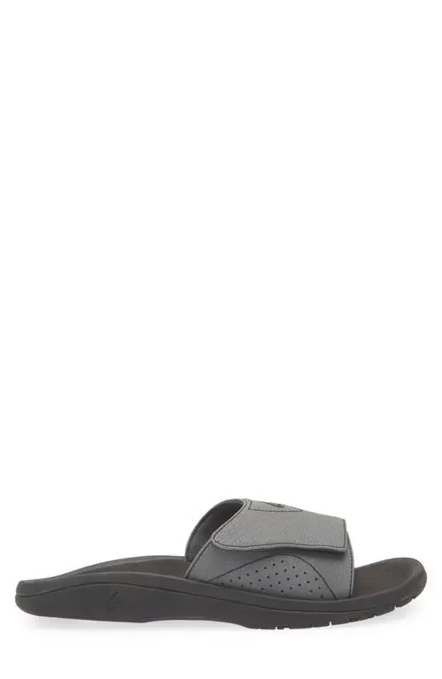 Olukai Nalu Slide Sandal - Rock/black