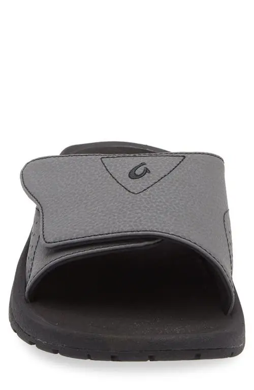 Olukai Nalu Slide Sandal - Rock/black