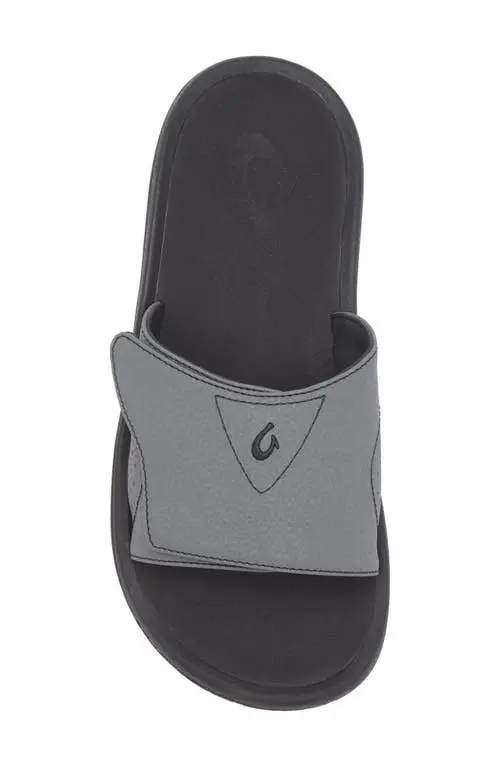 Olukai Nalu Slide Sandal - Rock/black