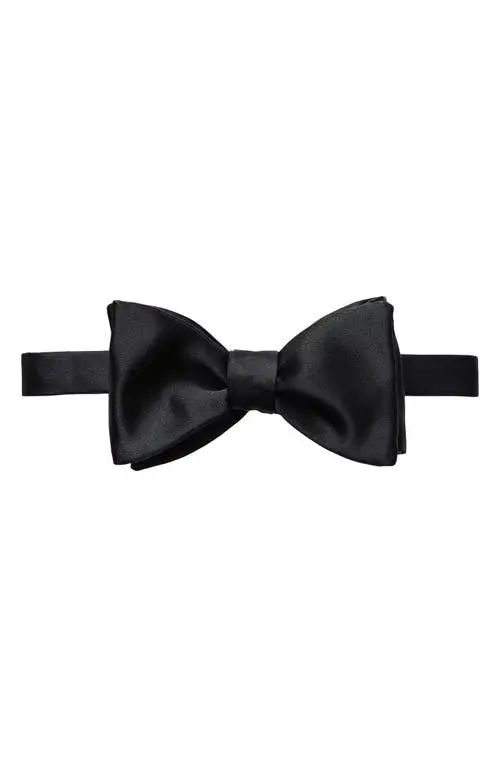 Eton Solid Silk Bow Tie - Black