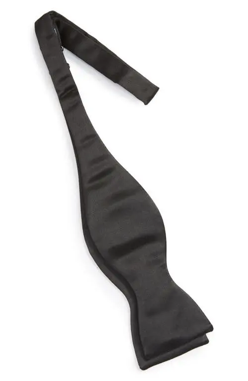 Eton Solid Silk Bow Tie - Black