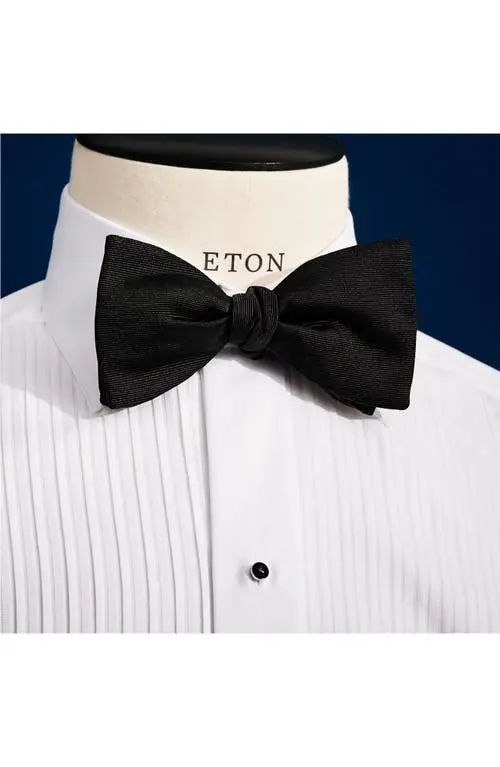 Eton Silk Grosgrain Bow Tie - Black
