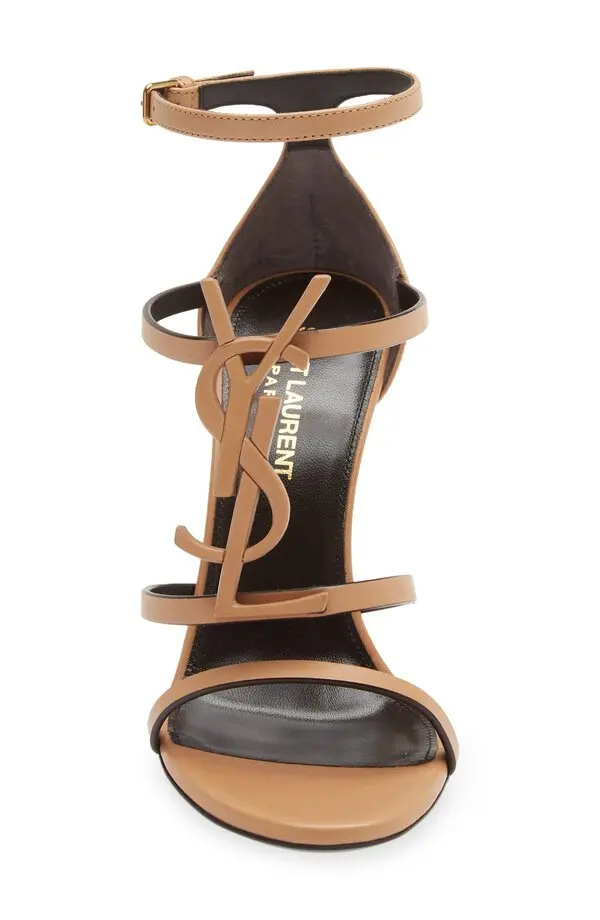 Saint Laurent Cassandra Logo Sandal - Gold Brown