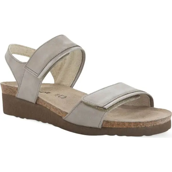 Naot Aisha Wedge Sandal - Titanium Leather W/silver