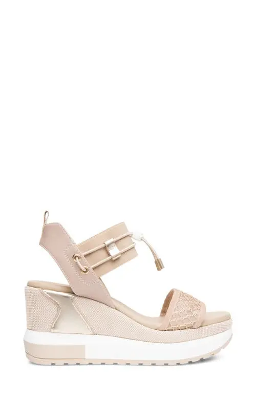 NEROGIARDINI Bungee Platform Wedge Sandal - Blush/gold