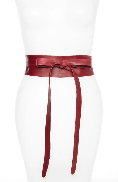 ADA Classic Leather Wrap Belt - Burgundy