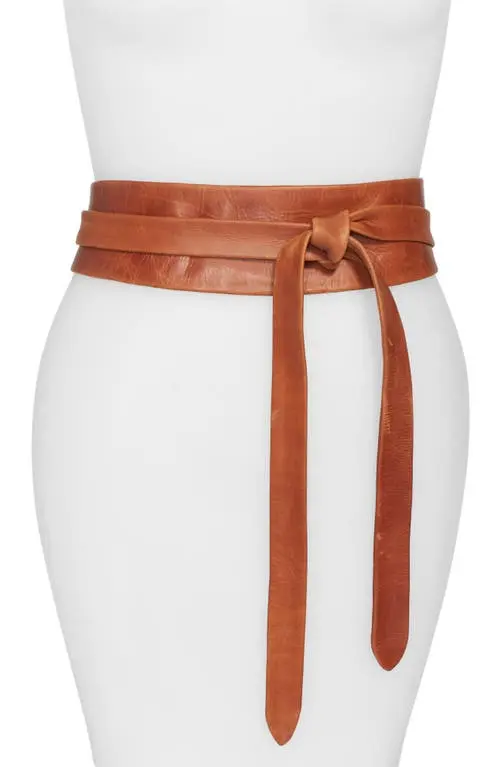 ADA Classic Leather Wrap Belt - Cognac