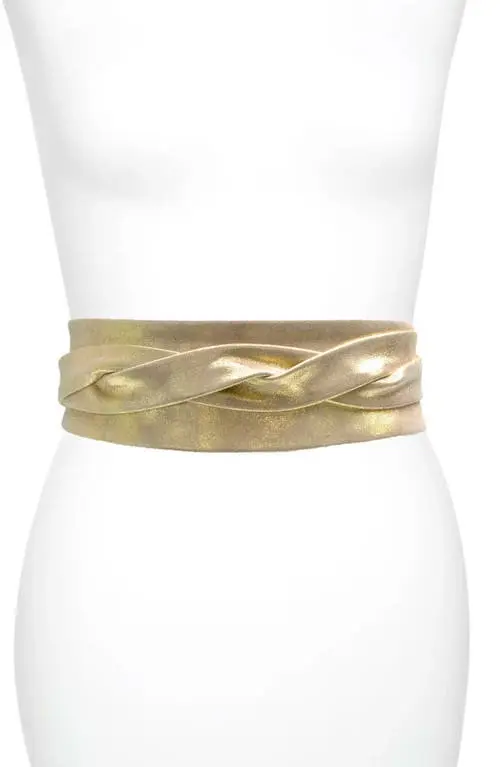 ADA Classic Leather Wrap Belt - Gold