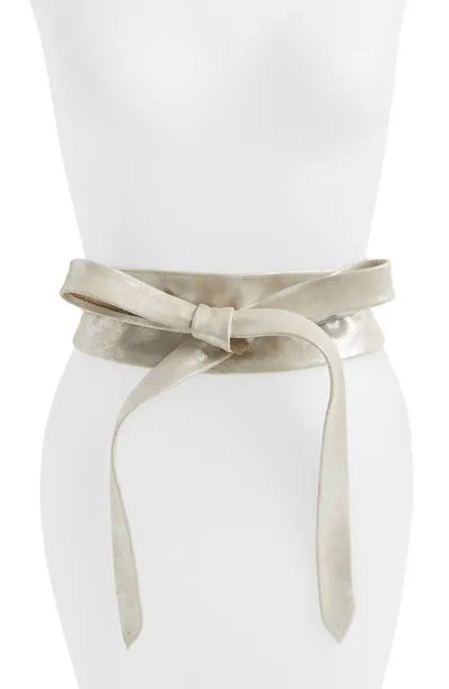 ADA Classic Leather Wrap Belt - Silver Shimmer