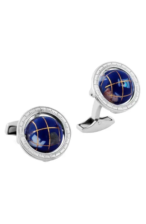 Tateossian Globe' Cuff Links - Blue