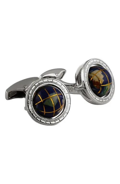 Tateossian Globe' Cuff Links - Navy