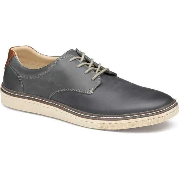Johnston & Murphy Mcguffey Plain Toe Derby - Gray Oiled Full Grain