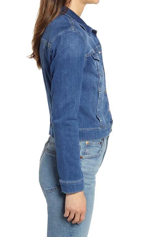 MAVI Samantha Denim Trucker Jacket - Mid Brushed Feather Blue