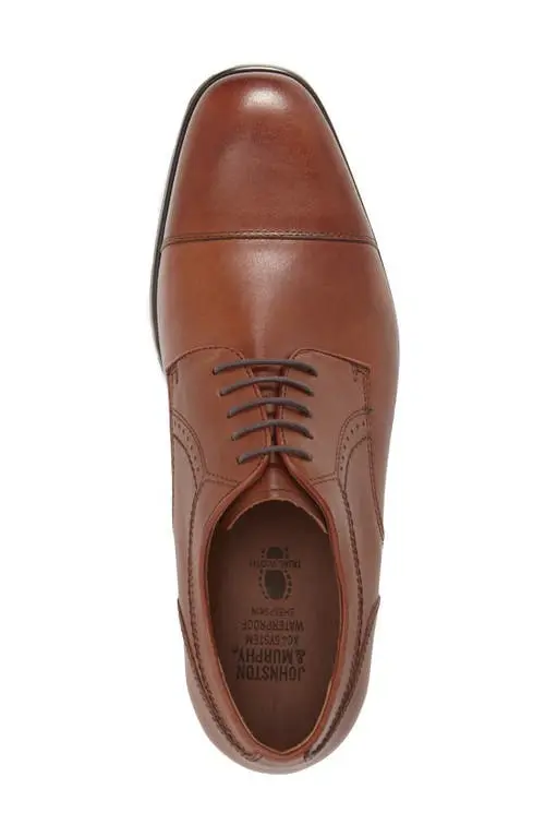 Johnston & Murphy Branning Waterproof Cap Toe Derby - Tan Calfskin