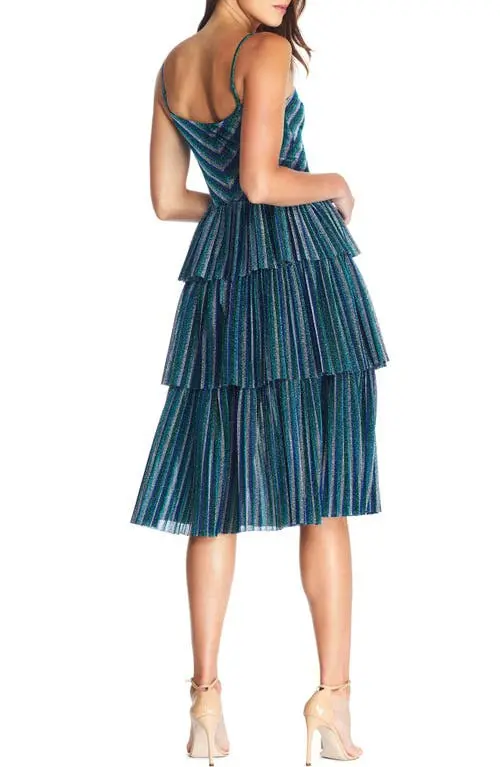 dress the population electric blue Ramy Brook Cecilia Belted Midi Dress in Navy