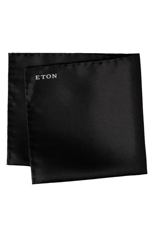 Eton Silk Pocket Square - Black
