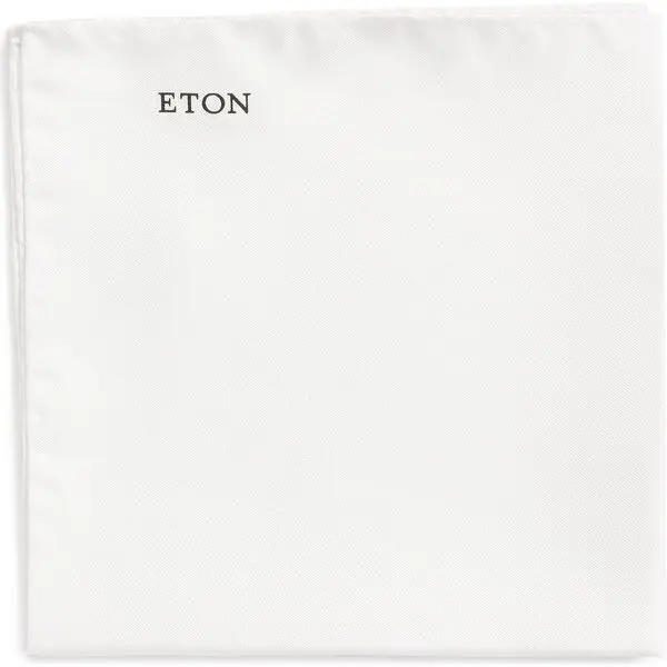 Eton Silk Pocket Square - White