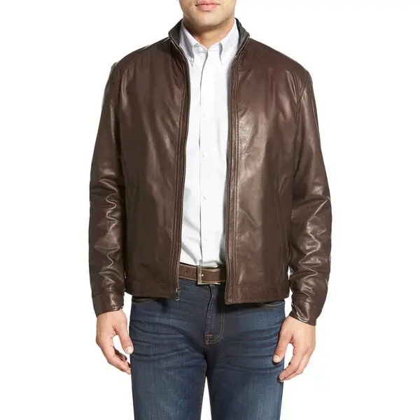 Remy Leather Lambskin Leather Jacket - Coffee