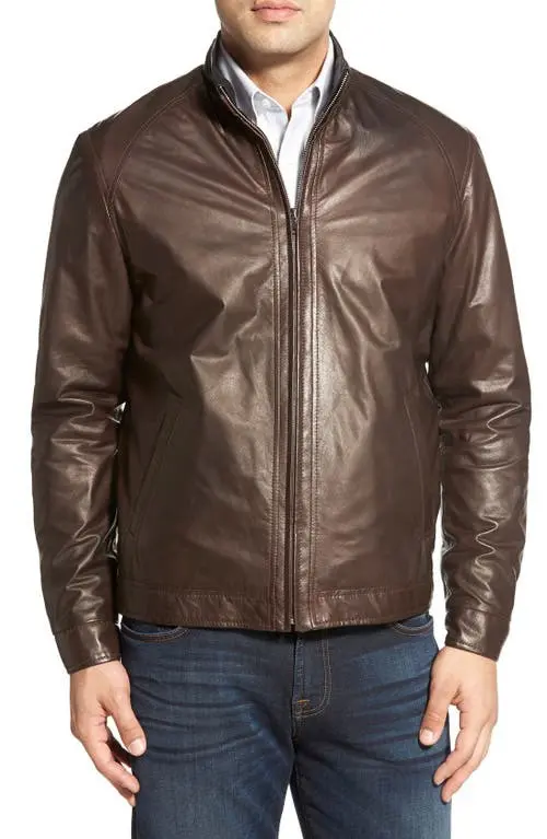 Remy Leather Lambskin Leather Jacket - Coffee
