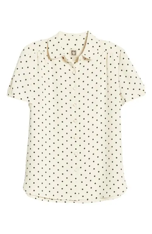 Anne Klein Dot Print Blouse - Anne White/anne Black