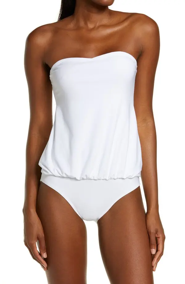 Norma Kamali Strapless Babydoll One-piece Swimsuit
