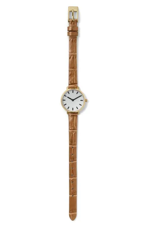 BREDA Gold Case Watch with Light Beige Leather Strap BREDA Virgil Leather Strap Watch, 26mm | Nordstrom main image 4