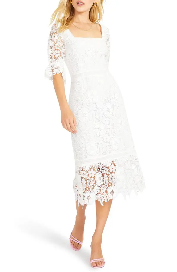 Steve Madden Did It My Way Lace Midi Dress - Ivory | Editorialist