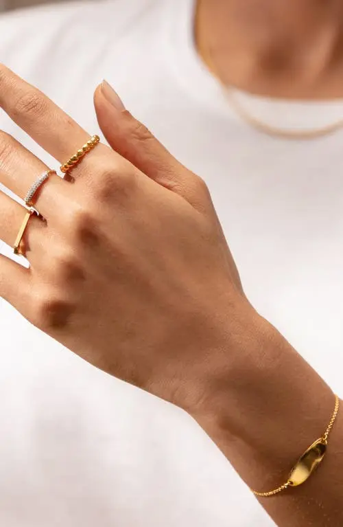 Monica Vinader Nura Tiny Oval Plate Bracelet