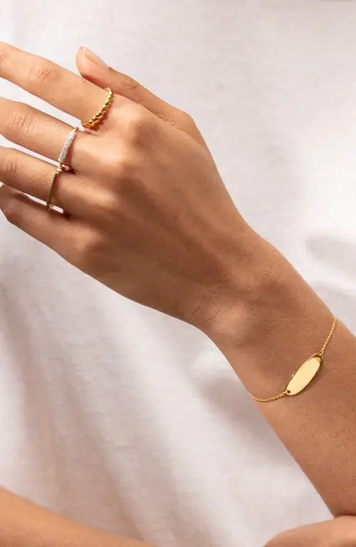 Monica Vinader Nura Tiny Oval Plate Bracelet