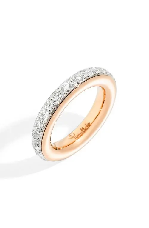 Pomellato Iconica Small Diamond Stacking Ring - Rose Gold/diamond