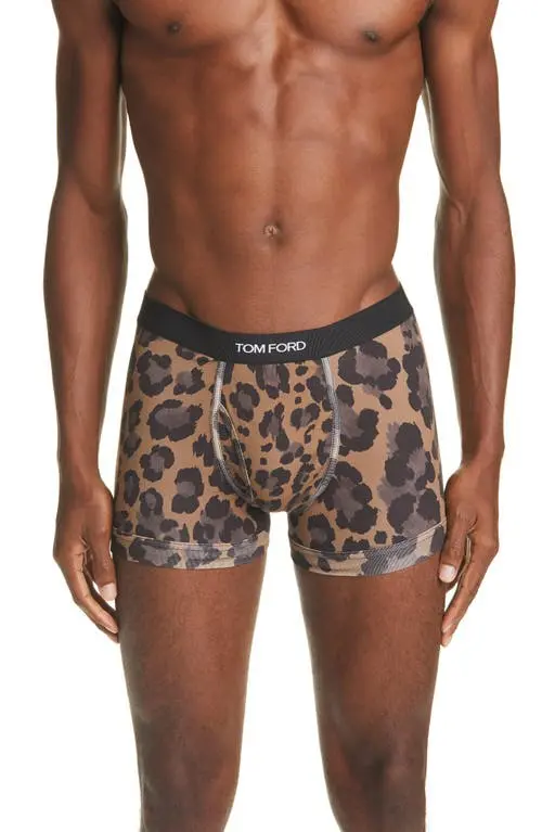 TOM FORD Leopard Print Boxer Briefs - Light Brown