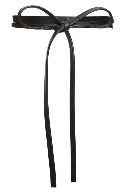 ADA Skinny Leather Wrap Belt - Black