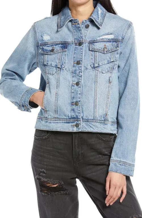 HIDDEN JEANS Fitted Denim Trucker Jacket